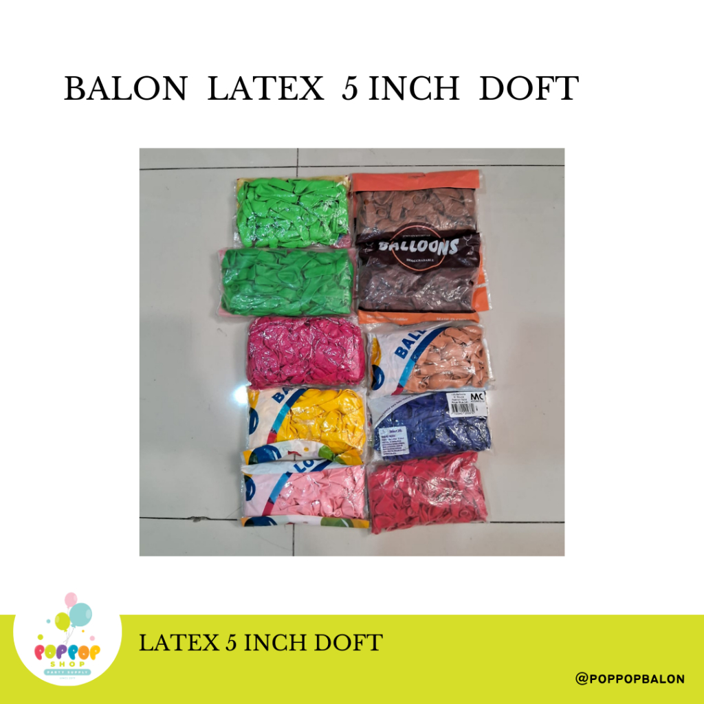 Jual Balon Latex Bulat Polos ukuran 5 inch Doft | Shopee Indonesia
