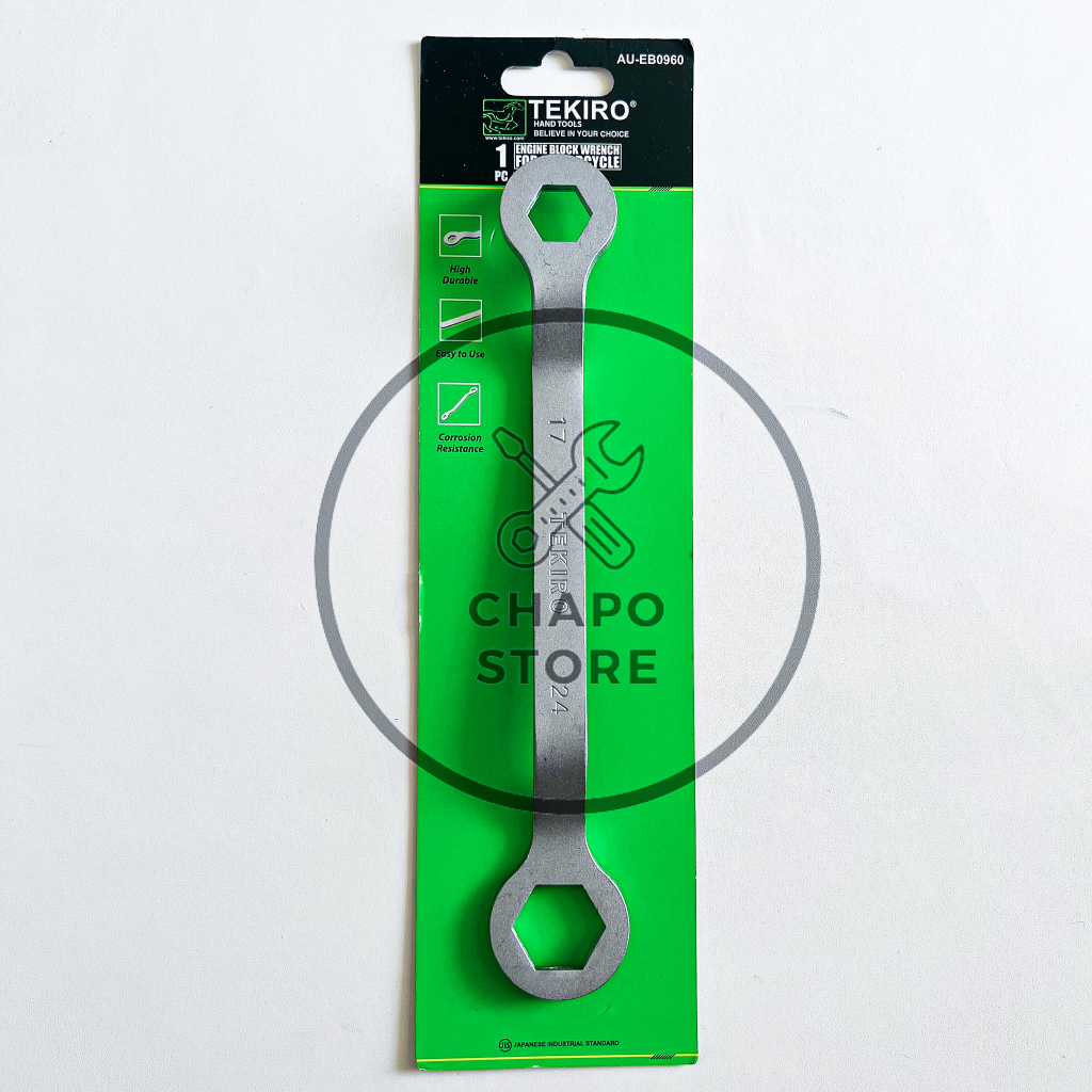 Jual Tekiro Kunci blok mesin sepeda motor bengkok 17x24mm engine block ...