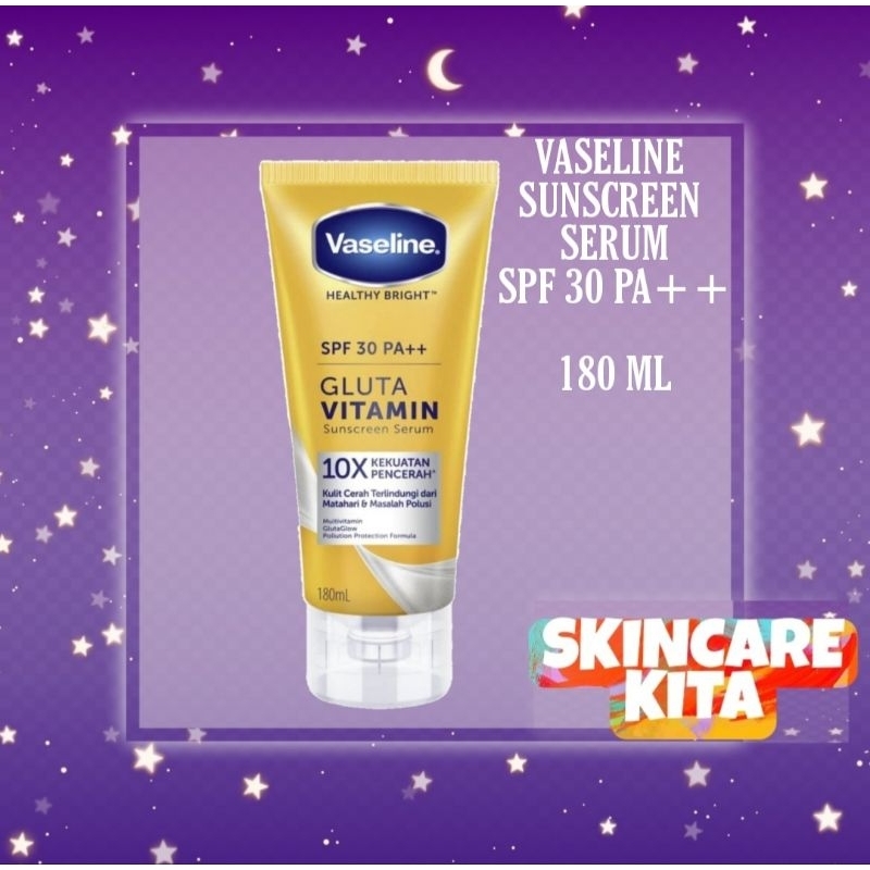 Jual VASELINE Healthy Bright Spf 30 PA++ Gluta Vitamin Sunscreen Body Serum 180 ML | Shopee ...