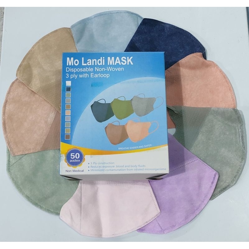 Jual Masker Duckbill warna mix mo landi mask/ masker warna isi 50 mix ...