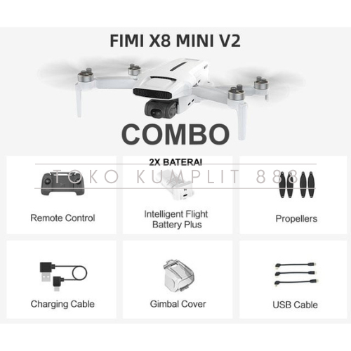 Jual FIMI X8 MINI V2 Drone GPS 9km 4K 3-axis Gimbal 37min Flight Time COMBO | Shopee Indonesia