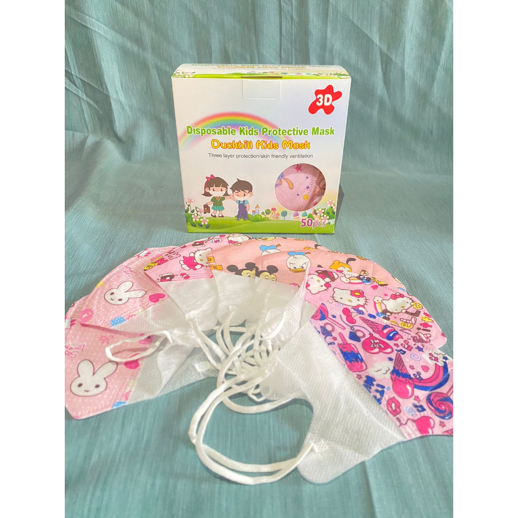 Jual Masker Anak Duckbill / Earloop 50 Motif Kartun 3 PLY Mask Kids ...