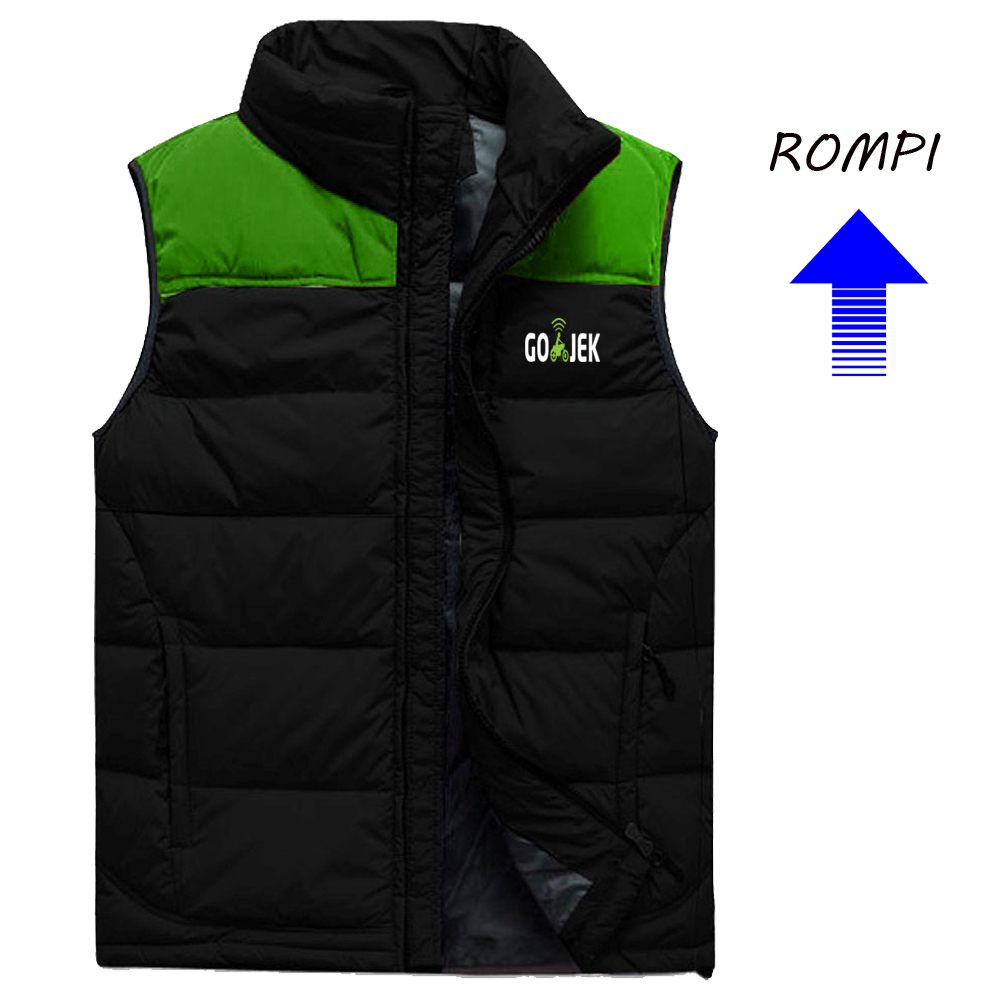 Jual Rompi pria gojek logo baru bordir anti angin anti air Jaket Rompi ...