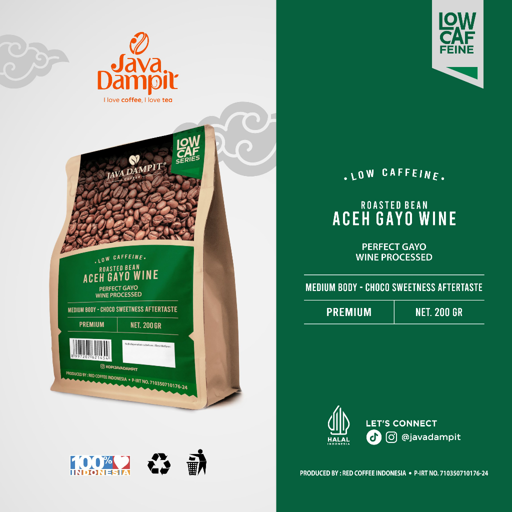 Jual BIJI KOPI LOWCAF ACEH GAYO WINE 200g | Shopee Indonesia