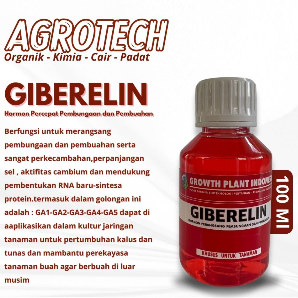 Jual Hormon Giberelin Kemasan 100 ml Hormon Pemercepat Pertumbuhan ...