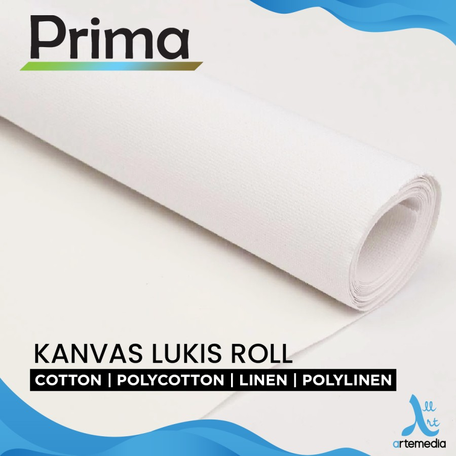 Jual Prima Canvas Roll Ready To Use Kanvas Lukis Siap Pakai 2.1x10m ...