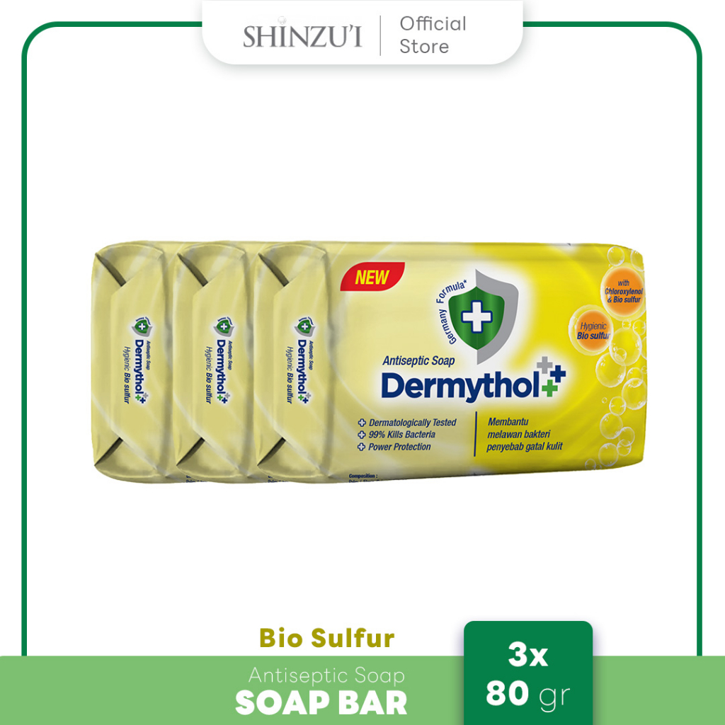 Jual Dermythol Antiseptic Bio Sulfur Soap 70gr 1pack (isi 3pcs ...