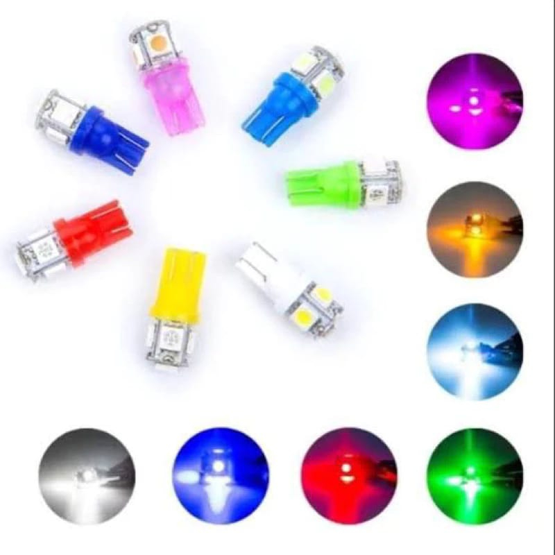 Jual Lampu Senja Motor LED sein 5 Mata T10 | Sen Colok Tancap Jagung ...