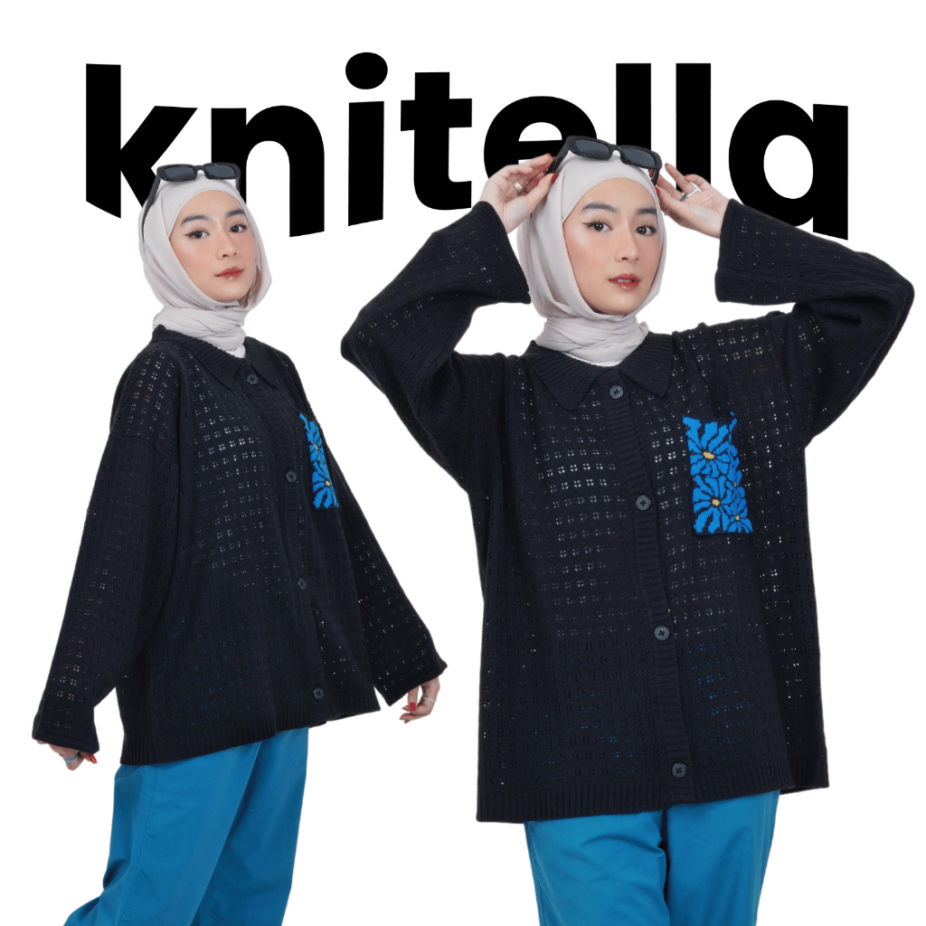 Jual Gilfy Knit Shirt By Knitella Black Shopee Indonesia
