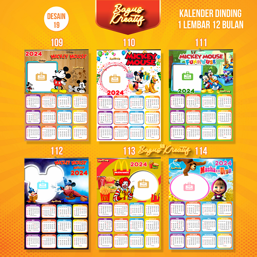 Jual CETAK KALENDER DINDING 2024, KERTAS TEBAL, FINISHING KLEM, BISA ...