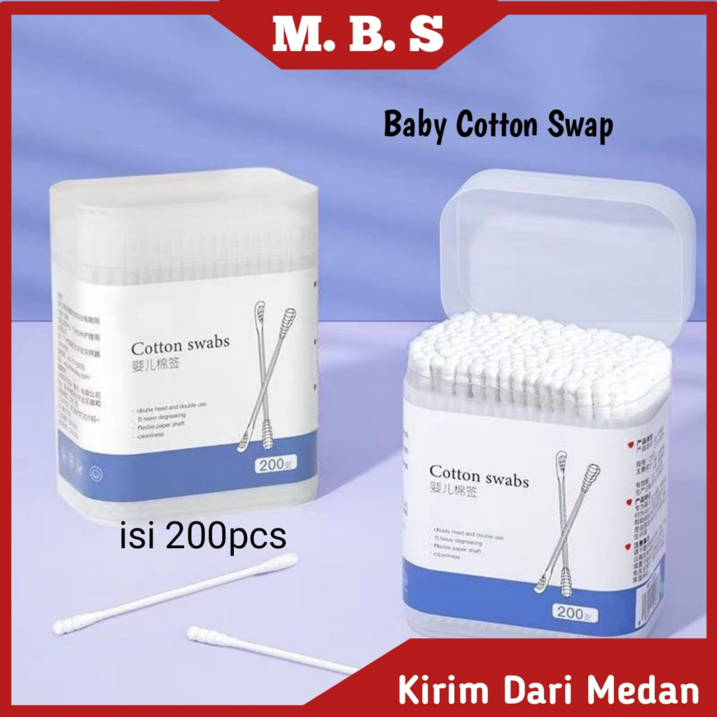 Jual 200 Pcs Cotton Swab / Baby Cotton Bud / Cotton Bud Spiral Cotton ...