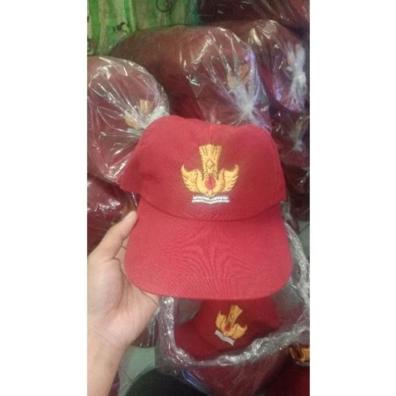 Jual topi seragam sekolah topi sd logo bodril topi sd merah terlaris ...