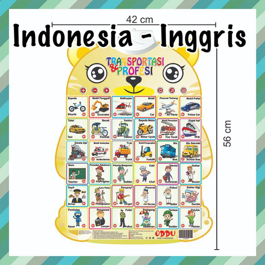 Jual Poster Edukasi Suara Anak Belajar Bahasa Indonesia Arab Inggris Mandarin / Poster Dinding ...