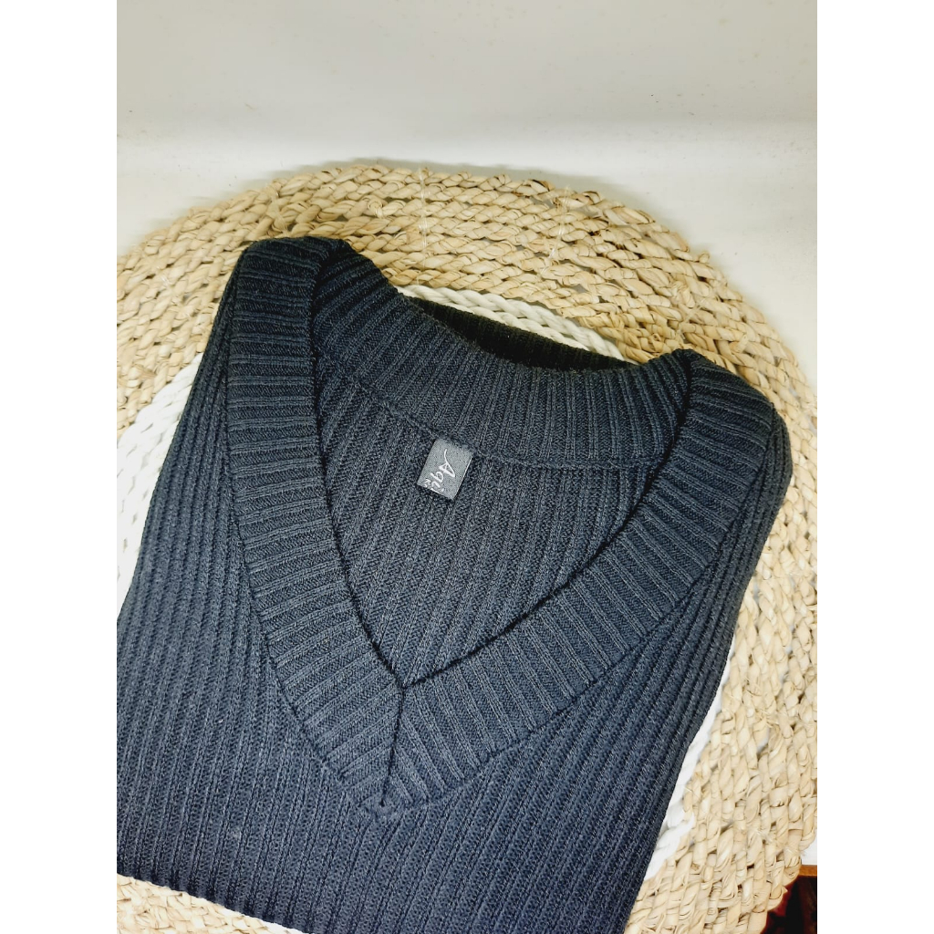 Jual Vest Rajut Salur Kerah V Panjang / Rompi Rajut Premium /Vest Rajut ...