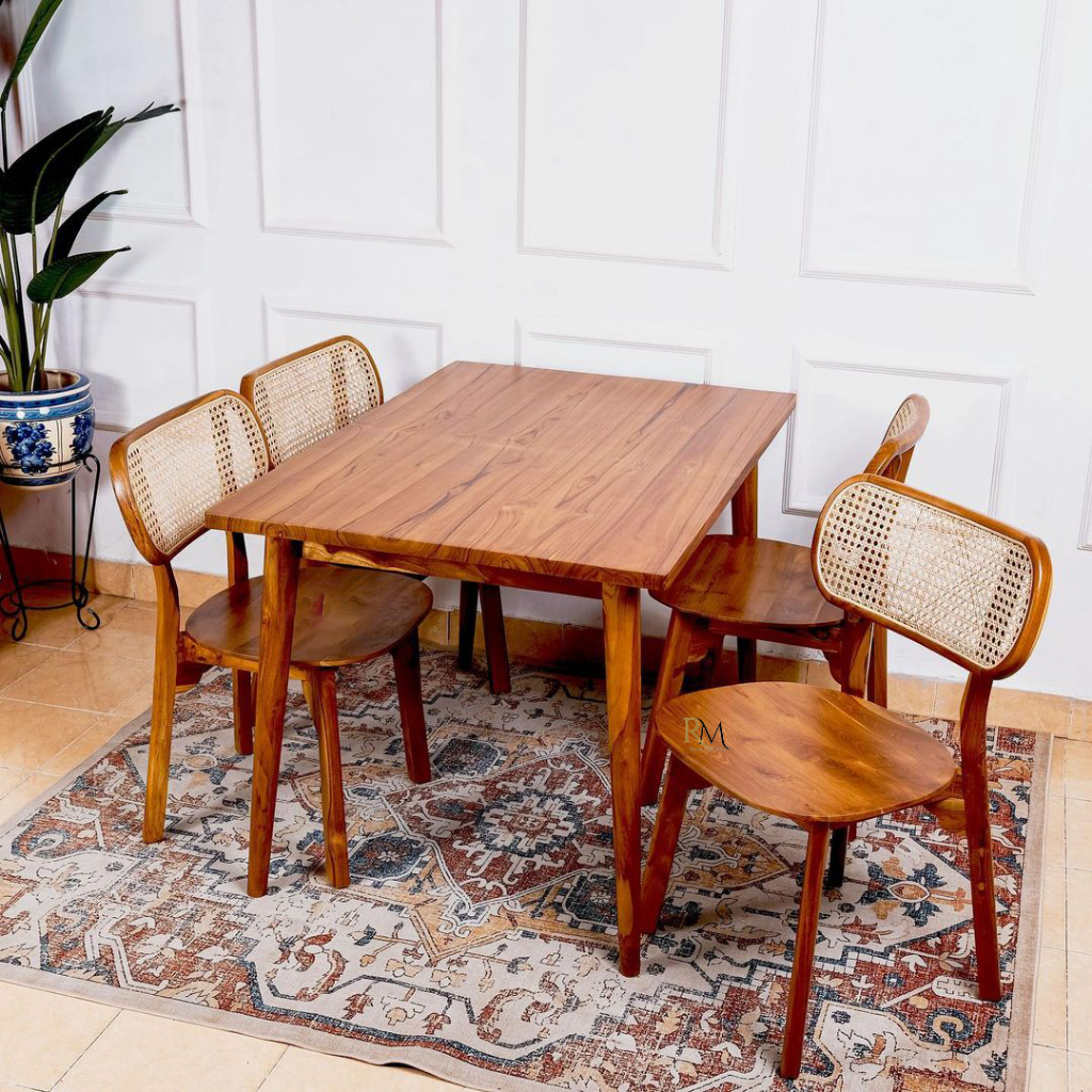 Jual Kursi Makan Rotan Kacang Set Meja Makan kursi rotan kacang kursi cafe kacang kursi makan ...