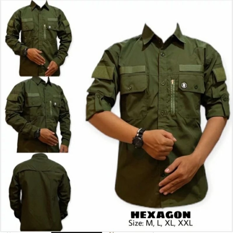 Jual (COD)KEMEJA HEXAGON,LENGANG PANJAN,KEMEJA PDL LAPANGAN PRIA TERBARU | Shopee Indonesia