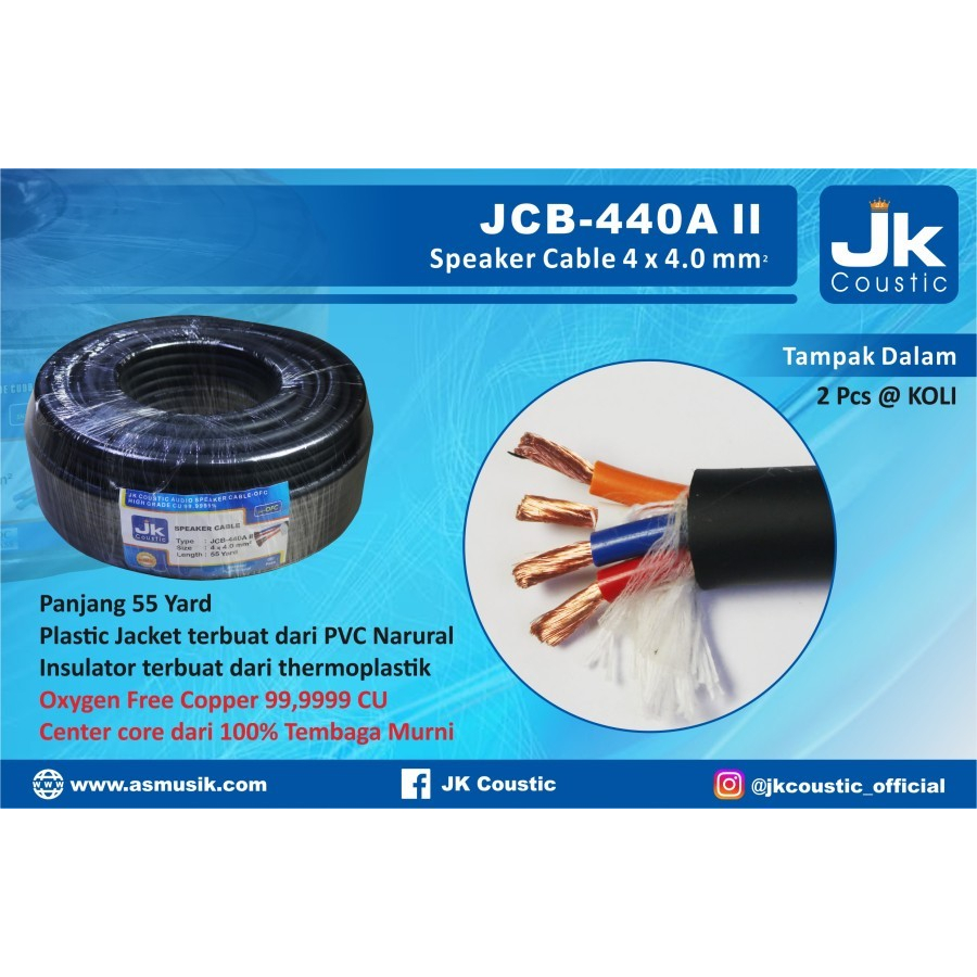 Jual Kabel Speaker isi 4 JK Coustic Cable 4x4 - 1 Meter | Shopee Indonesia