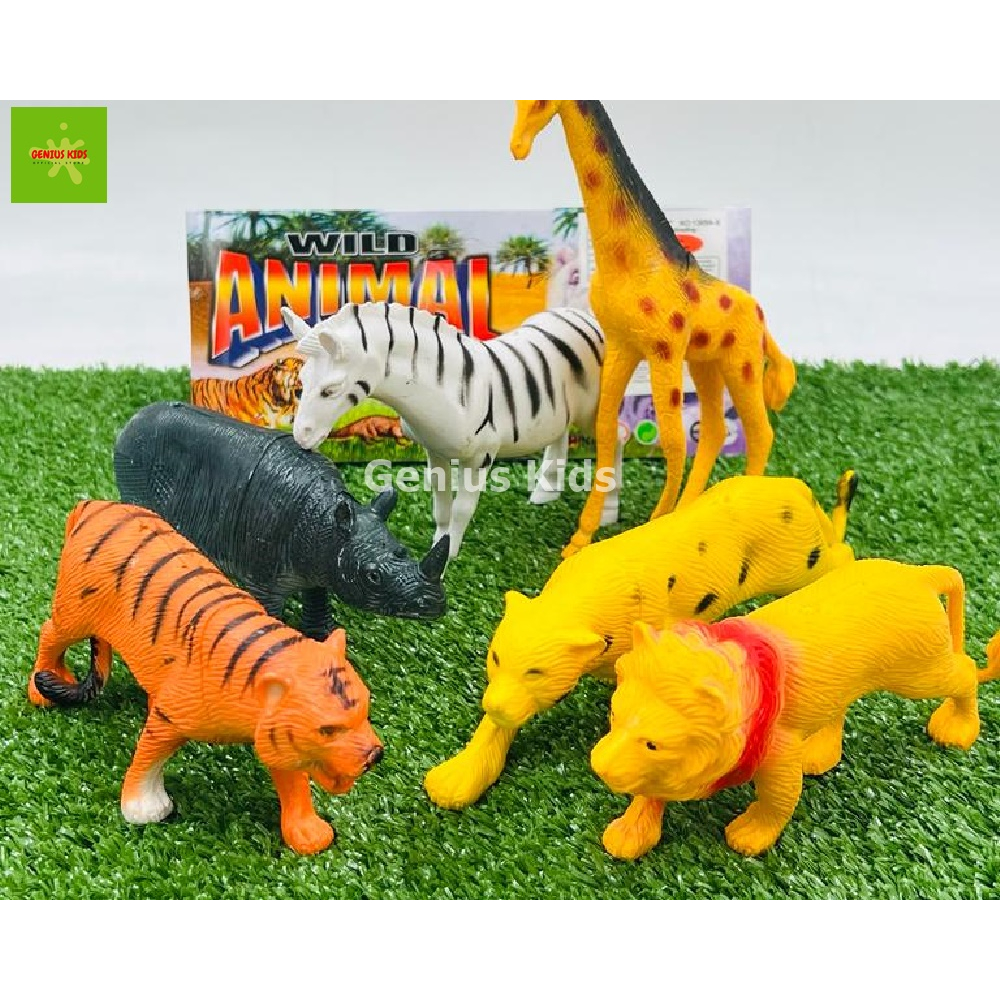 Jual Mainan Figure Hewan Jerapah Harimau Singa Zebra Badak | Shopee ...