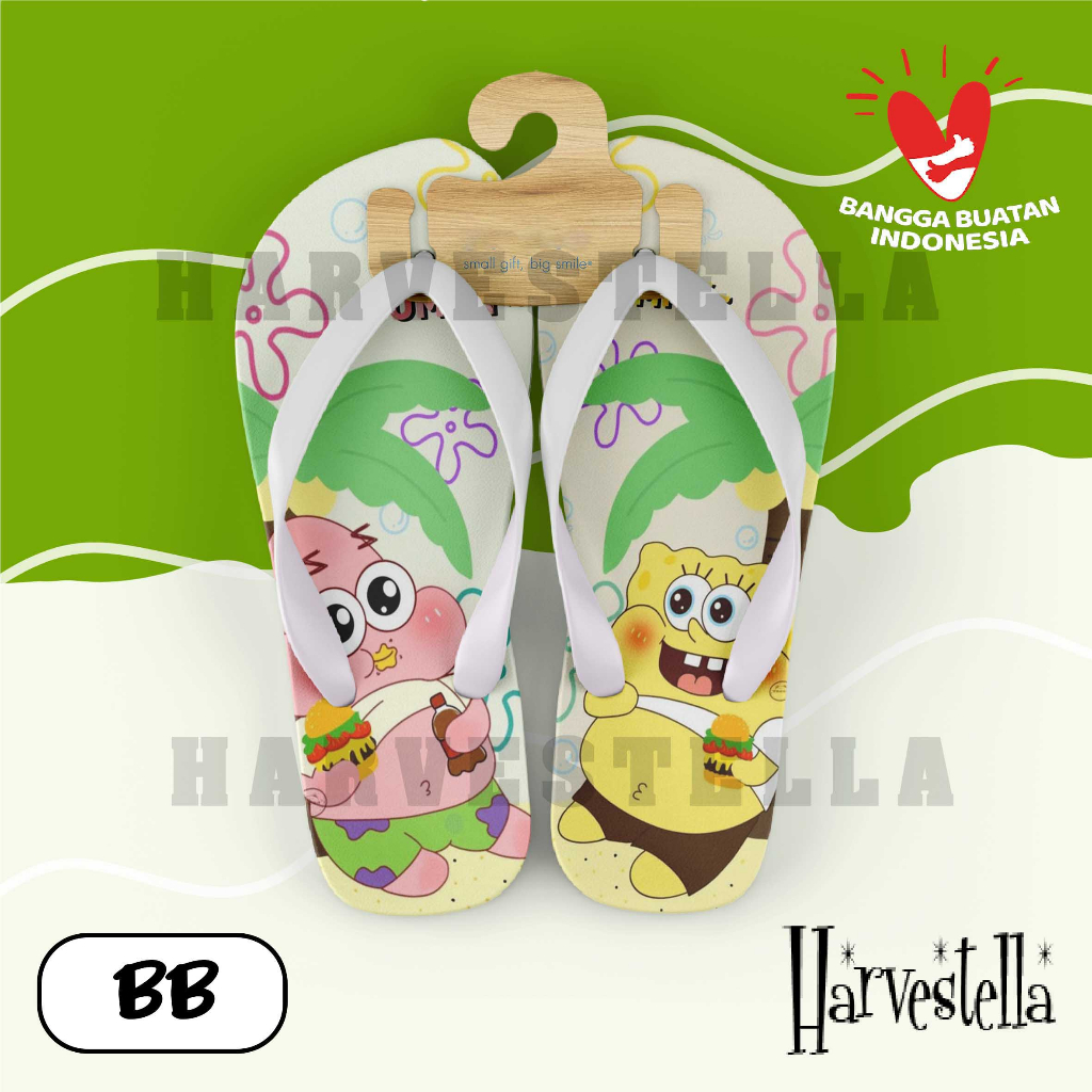 Jual [SANDAL JEPIT V2] Spongebob Burger (BB), Harvestella Sendal Santai ...
