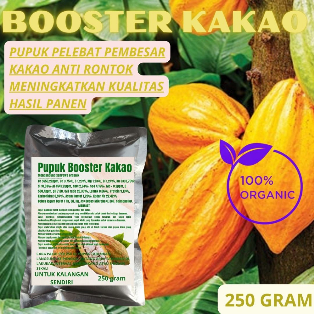 Jual MO Pupuk organik booster 250gr perangsang pelebat penyubur buah kakao cepat berbuah tidak ...