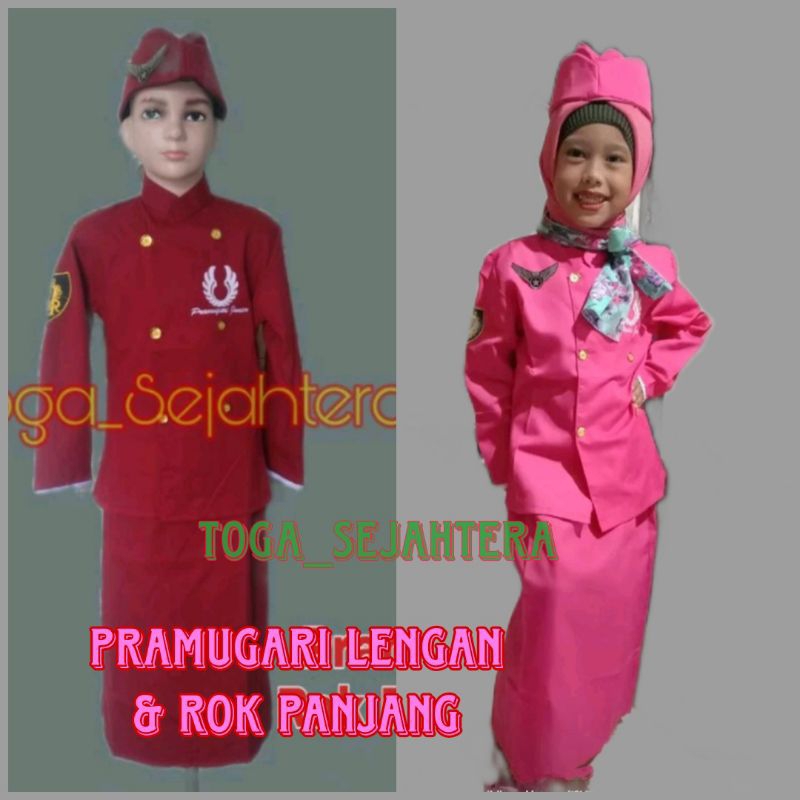 Jual BAJU KOSTUM PRAMUGARI MAROON & PINK ROK PANJANG | Shopee Indonesia