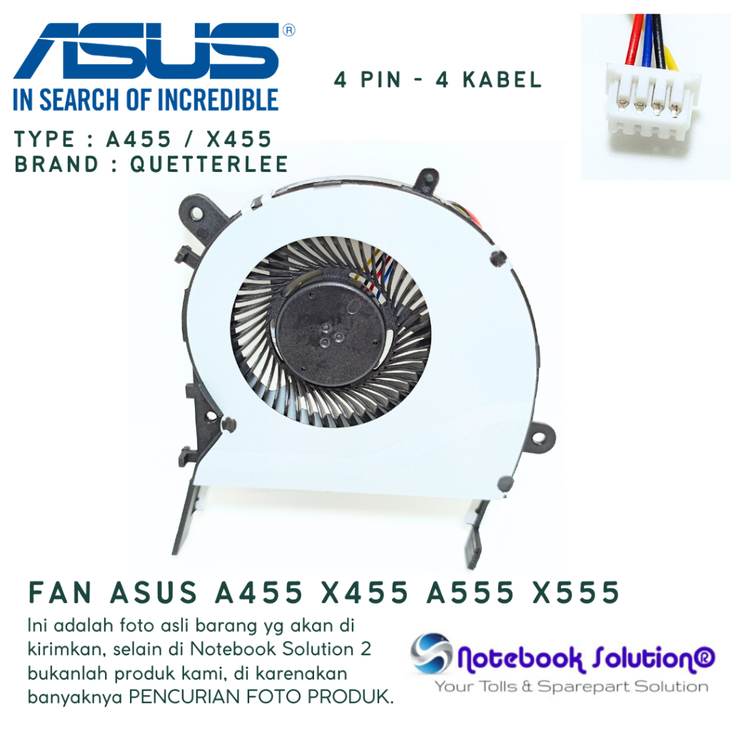 Jual KIPAS FAN ASUS A455 A455L A555L K455 K555 X455LD X455cc X555 | Shopee Indonesia