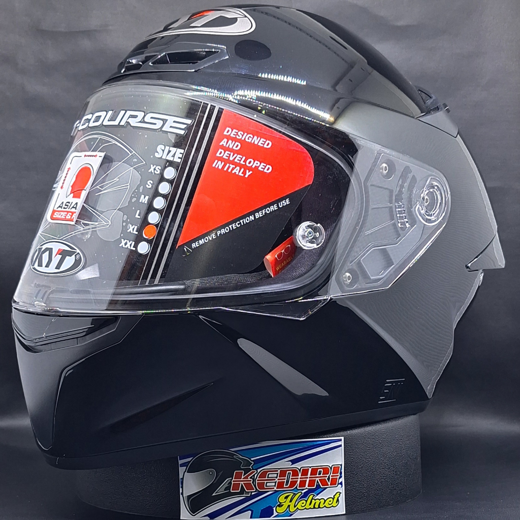 Jual Helm KYT TT COURSE plain solid ttc polos paket ganteng grey gloss black asphalt maroon ...