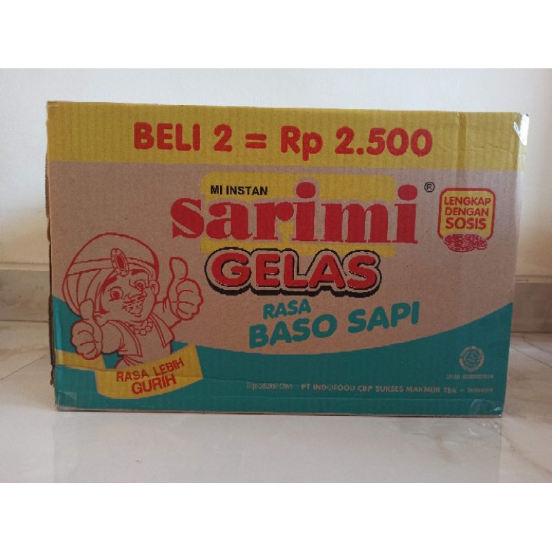 Jual 1 Dus Sarimi Gelas Rasa Baso Sapi Isi 120 pcs | Shopee Indonesia