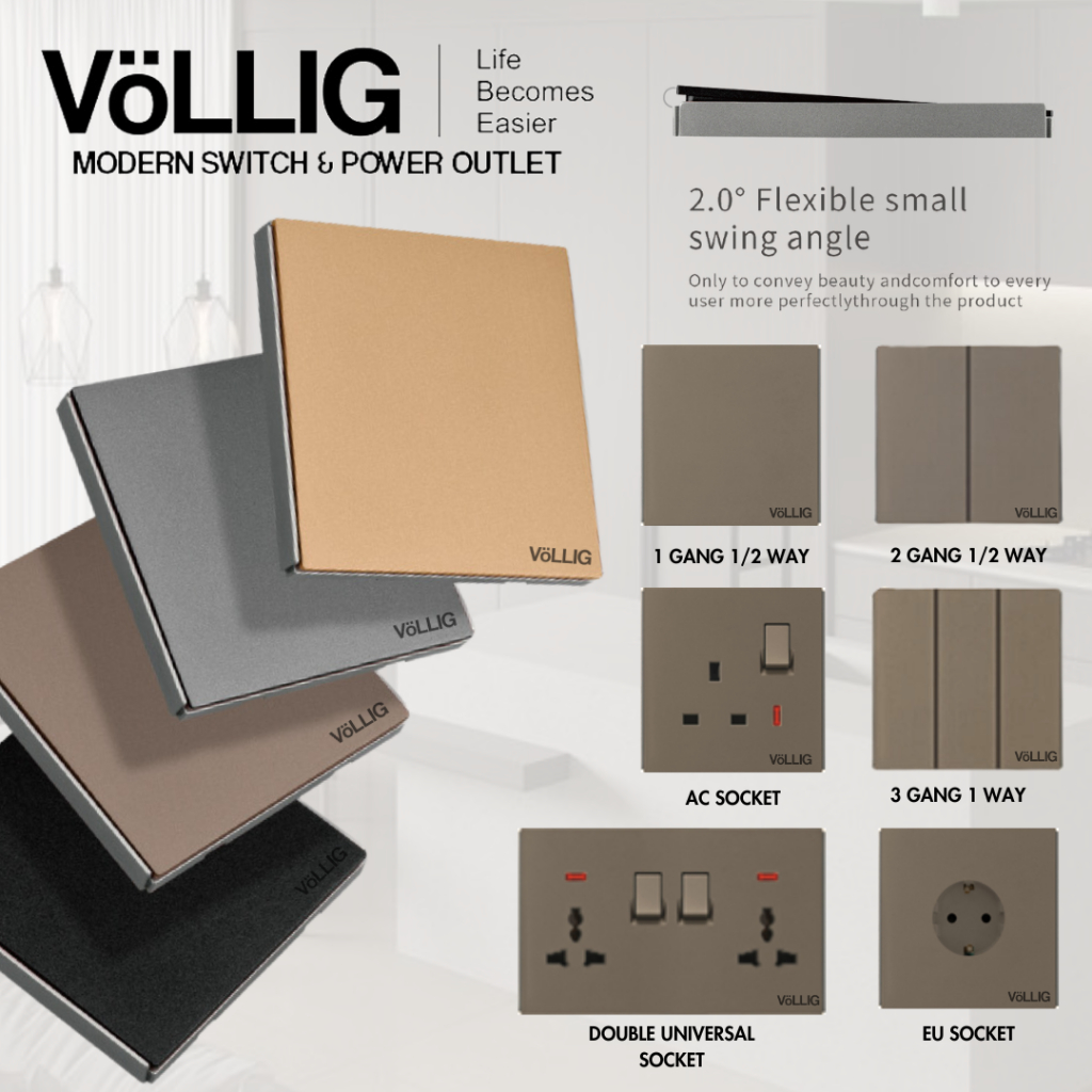 Jual VöLLIG - VX COFFEE Frameless SUPER SLIM Saklar Sakelar Stop Kontak ...