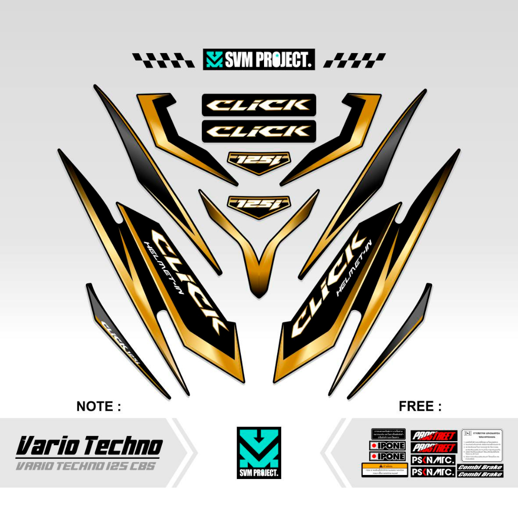 Jual STRIPING VARIO TECHNO 125 CBS MOTIF 5 / VARIO KARBU 125 / CLICK ...