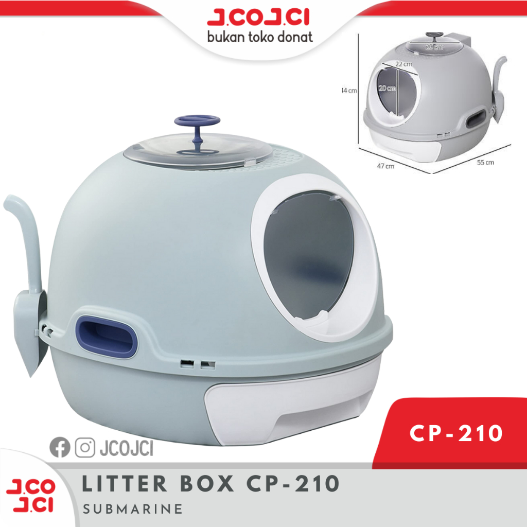 Jual Litter Box Kotak Pasir Kucing Tertutup Deluxe CP 210 - Submarine | Shopee Indonesia