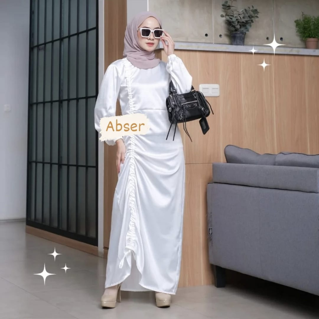 Jual NEW!!! DRESS SATIN FULL SERUT // ATASAN WANITA KEKINIAN // DRESS ...