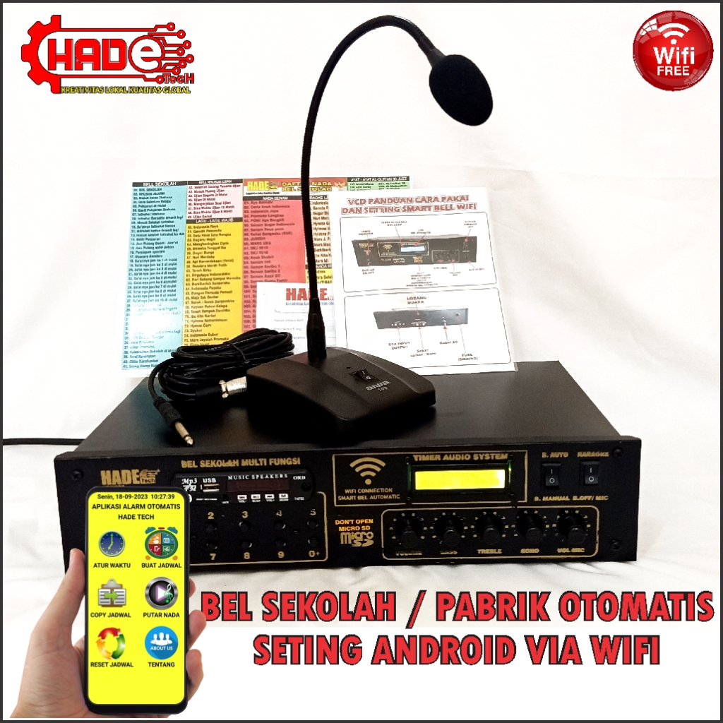 Jual BEL SEKOLAH OTOMATIS SETING ANDROID WIFI PLUS MIC PODIUM | Shopee ...