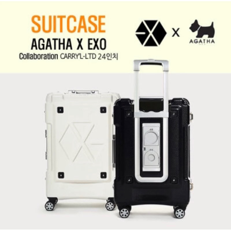 Jual ready koper exo x agatha warna putih ukuran 24 inch | Shopee Indonesia