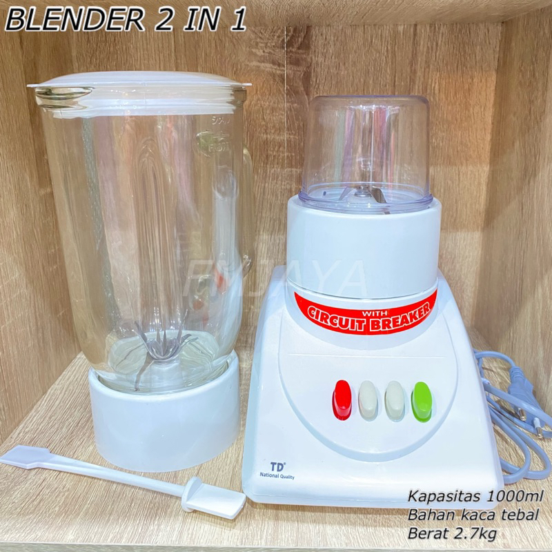 Jual TD BLENDER 2 IN 1 || BLENDER 1 LITER || BLENDER KACA ELEKTRIK 1000 ML | Shopee Indonesia