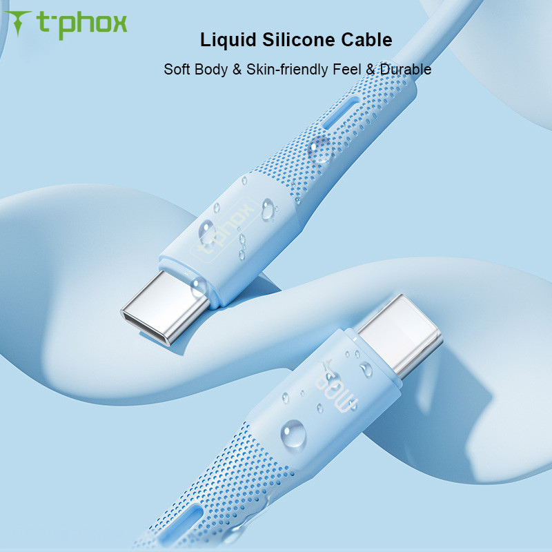 Jual Kabel Data T-PHOX Gentle Silicone USB Type C to C 60W Fast Cable ...