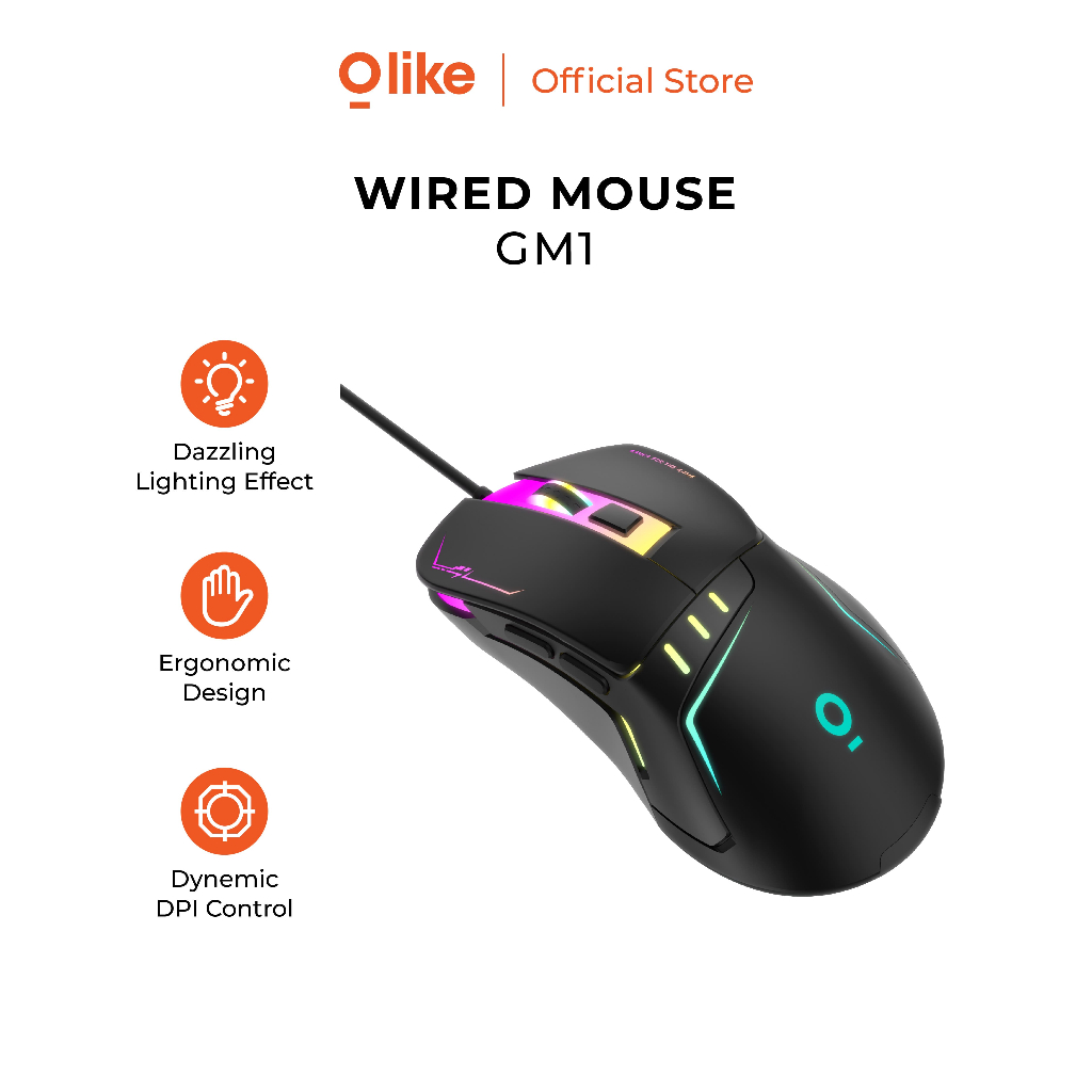 Jual OLIKE MOUSE GAMING RGB 2700 DPI WIRED MOUSE LIGHTNING USB FOR PC ...