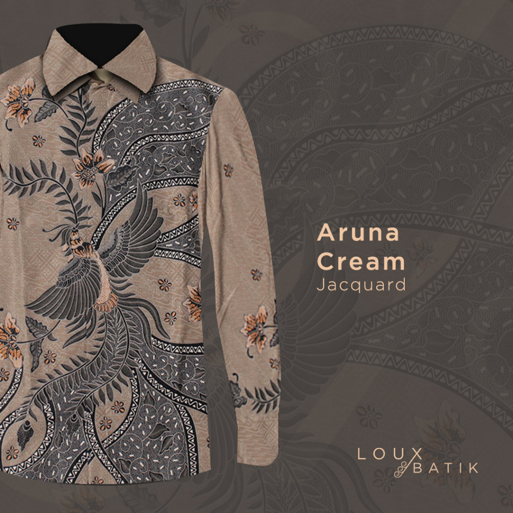 Jual Kemeja Batik Pria Jacquard Full Furing "Aruna Cream" READY STOCK ...