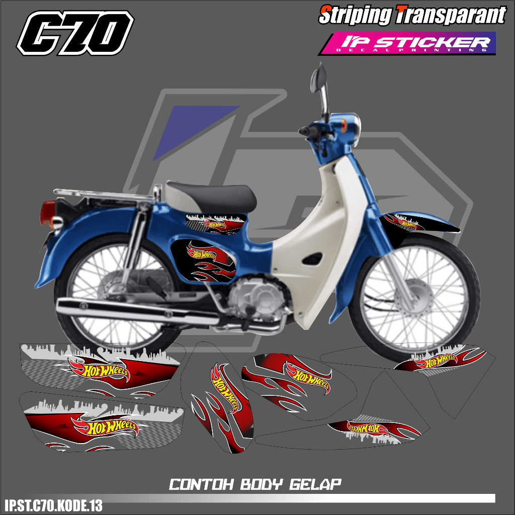 Jual C70 (COD) STIKER STRIPING MOTOR HONDA C70 - STIKER LIST STIKER ...