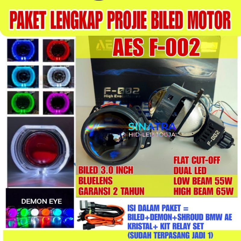 Jual Pakee Lengkap BILED AES F2 F002 3.0 Inch 65W Paket Lengkap BmW ...