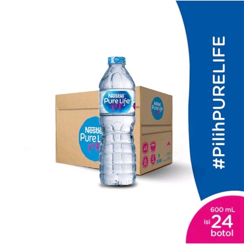 Jual Pure life nestle air mineral botol 600 ml | Shopee Indonesia