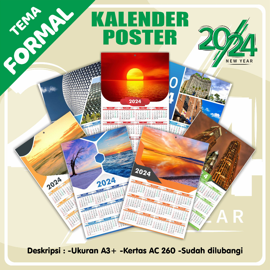 Jual Kalender poster FORMAL - Kalender dinding aesthetic 2024 | Shopee ...