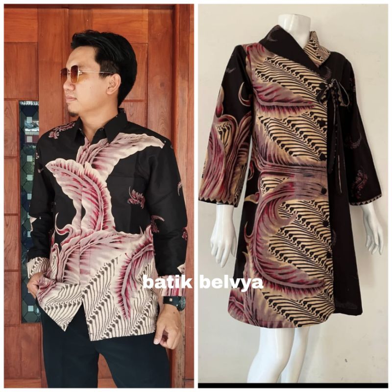 Jual set couple batik motif bulu / Batik sragen sogan/ batik tulis ...