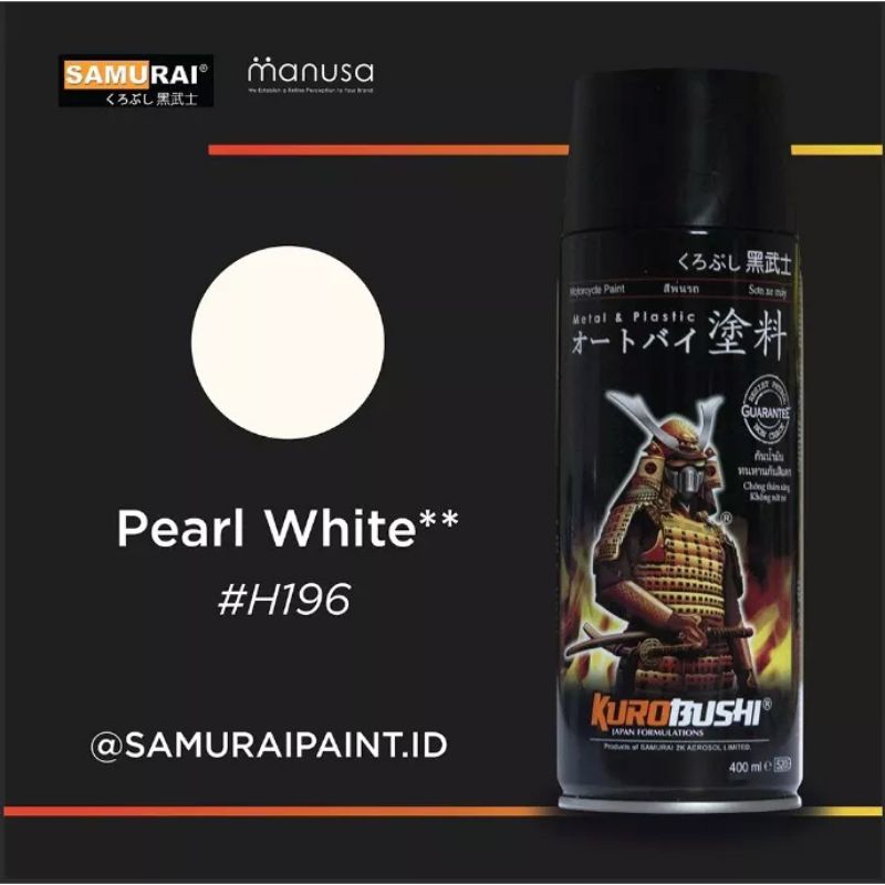 Jual SAMURAI PAINT H196 PEARL WHITE CAT SEMPROT SPRAY WARNA PUTIH ...