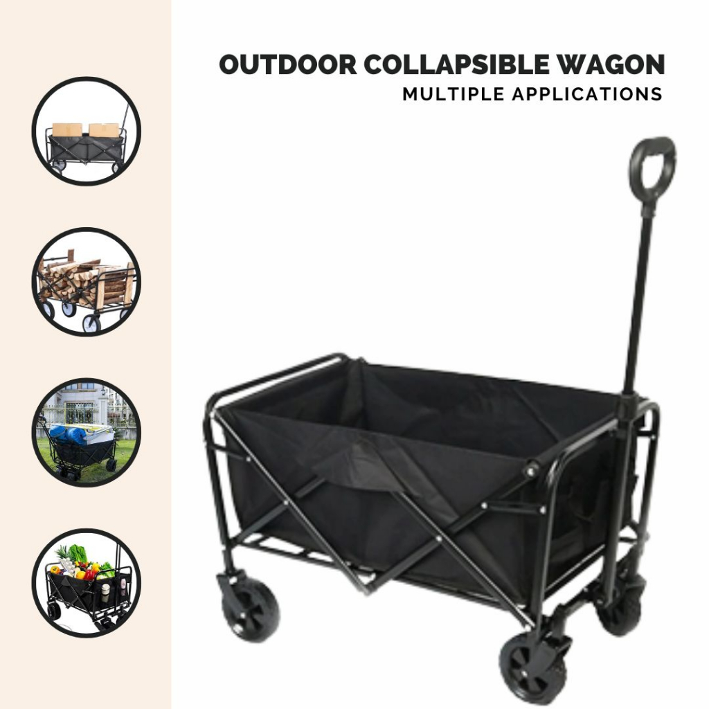 Jual Wagon Foldable Trolley 85x40x26cm Troli Barang Lipat Roda Tarik ...