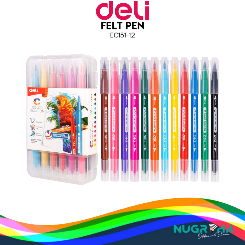 Jual DELI FELT PEN SPIDOL LUKIS WARNA 12 WARNA C151-12 | Shopee Indonesia