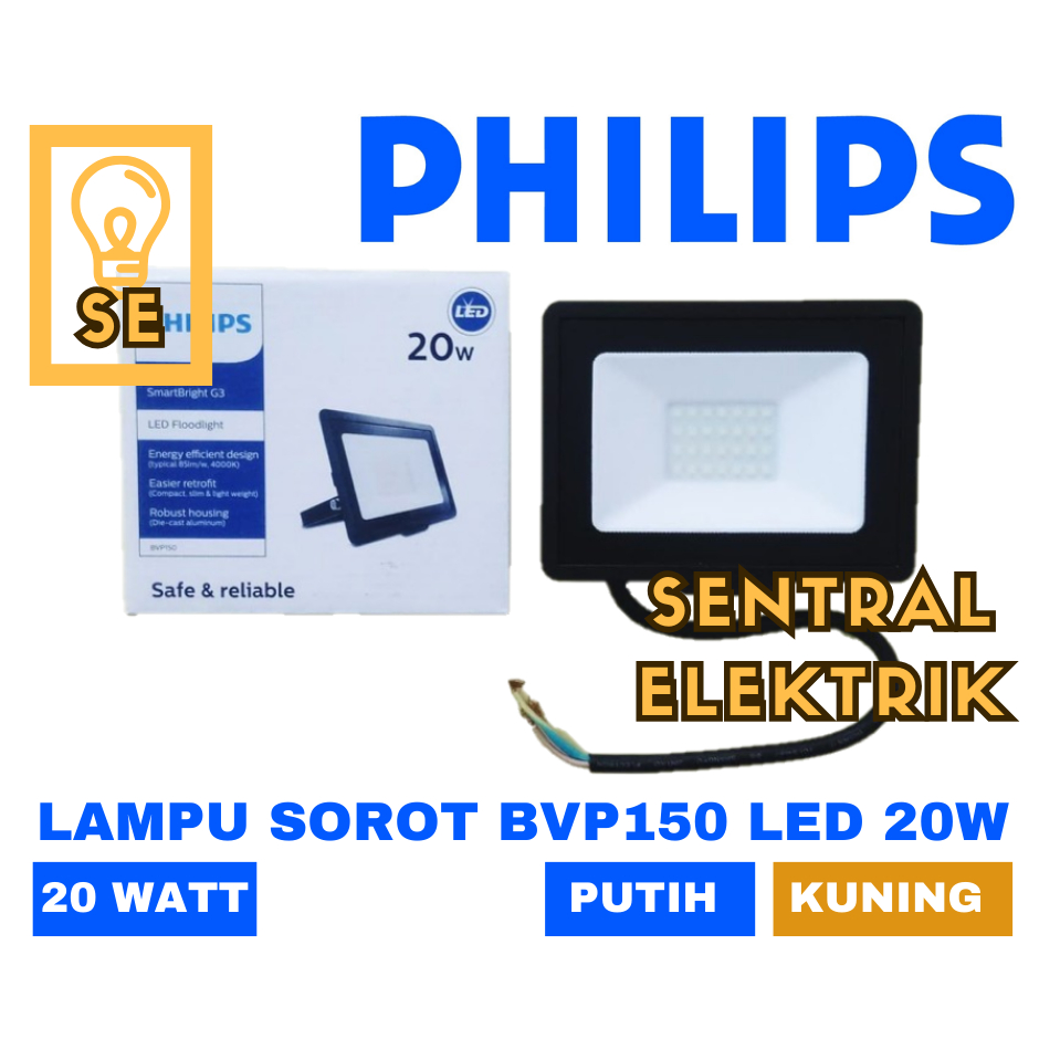 Jual kap Lampu Sorot LED / Flood Light LED Philips BVP150 10 w 20 w 30 w 50 w 100 w BVP 150 ...