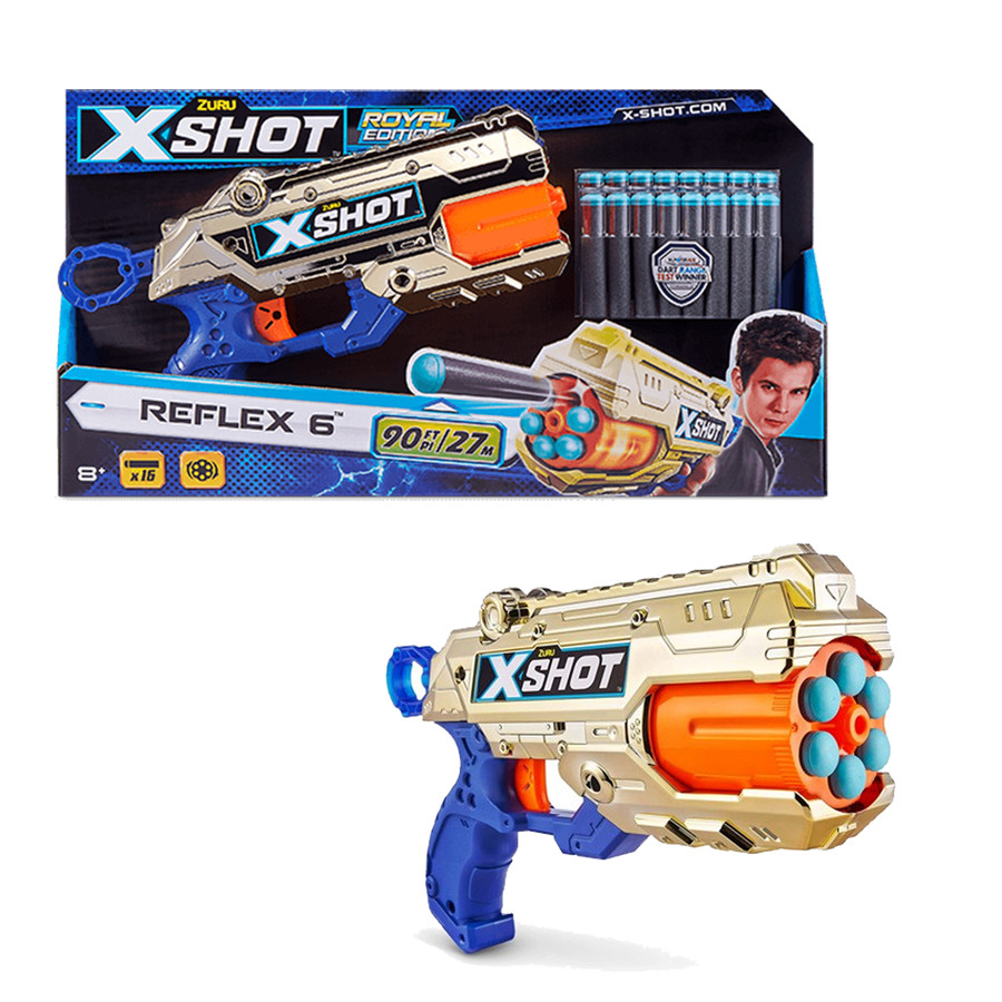 Jual Zuru XShot Royale Edition Reflex 6 Gold Chrome | Shopee Indonesia