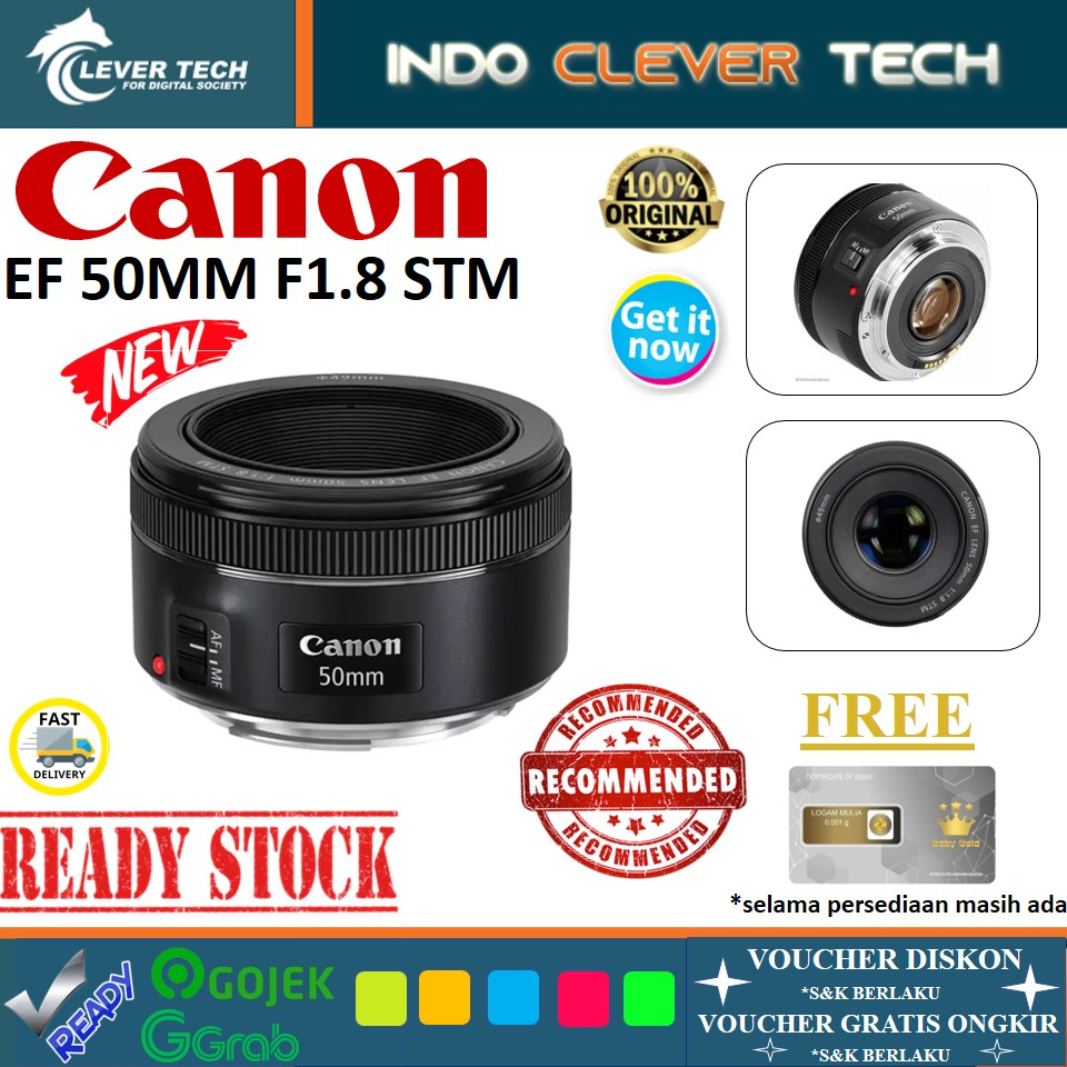 Jual Lensa Canon EF 50mm F/1.8 STM Lensa Kamera | Shopee Indonesia