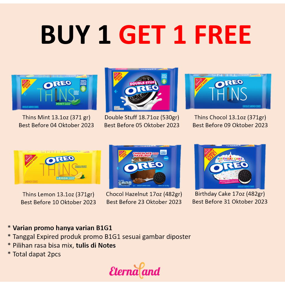 Jual Oreo Sandwich Cookies - snack kukis oreo impor usa aneka varian ...